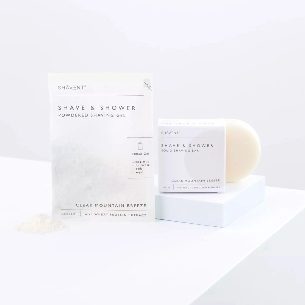 SHAVE & SHOWER Set - 1x Solid Shaving Bar 1x Shaving Gel